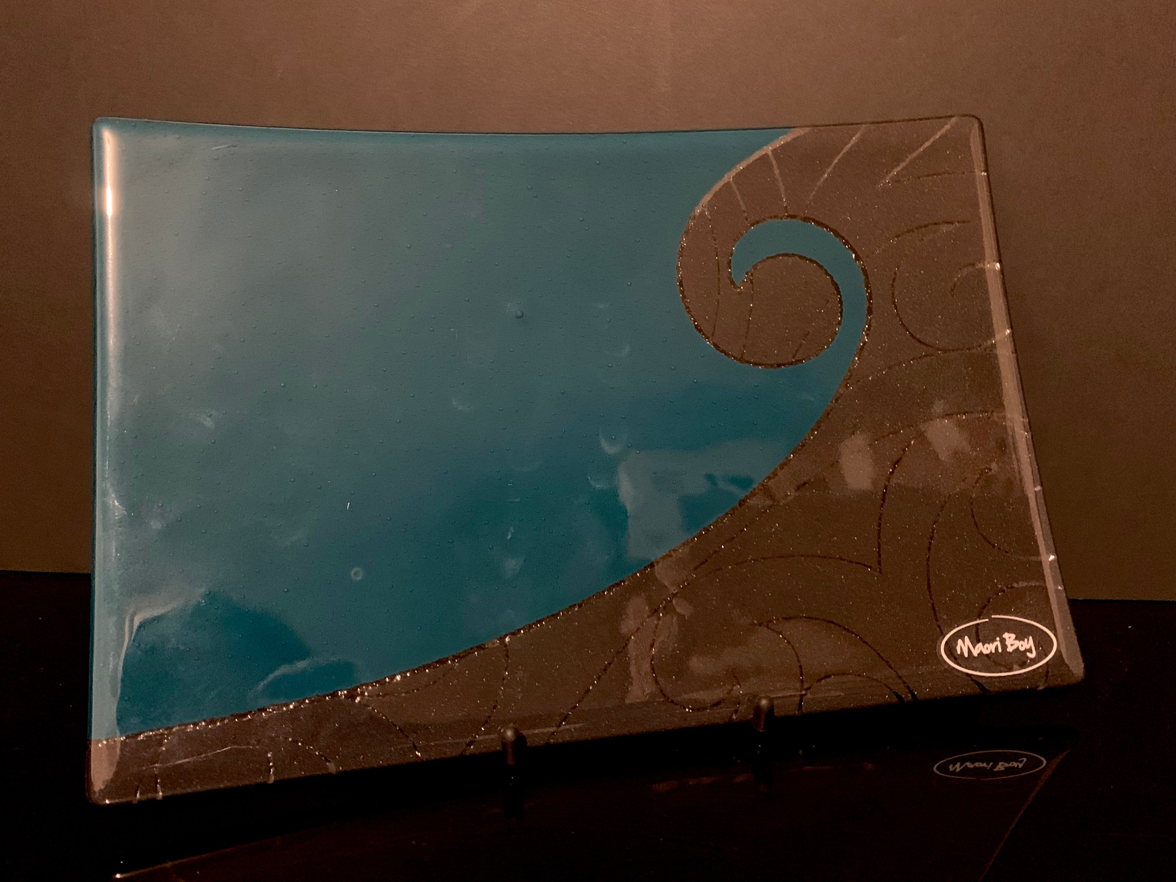 Glass Platel | Koru Furl | Made in New Zealand | Maori design ...