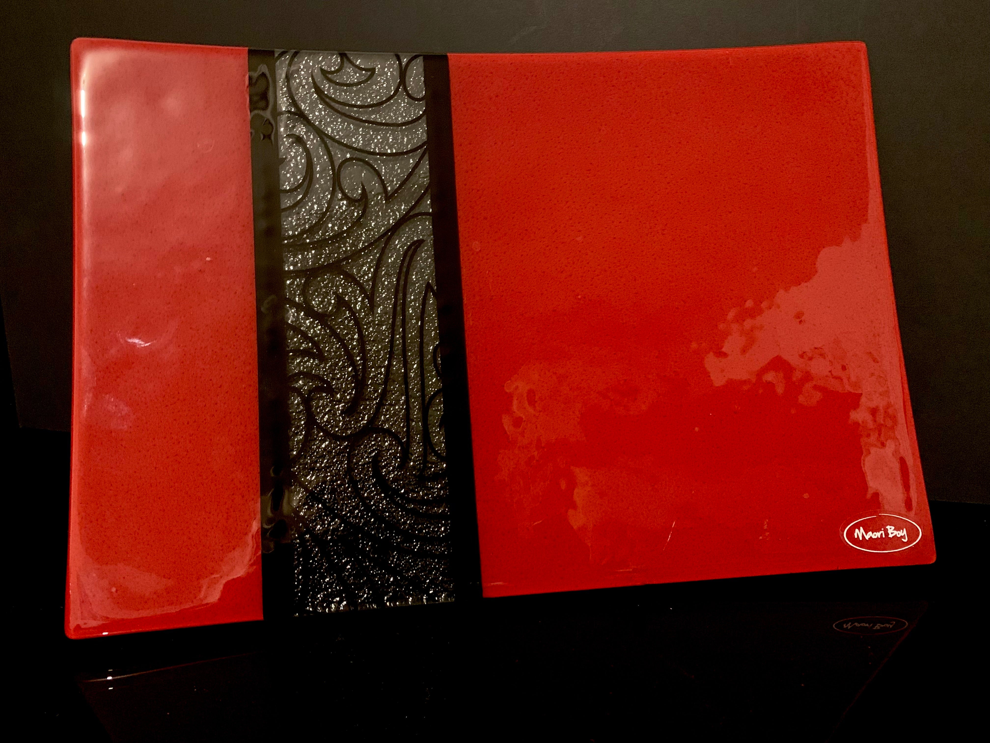 Glass Plate | Rongo | Made in NZ | Maori Design – silverferngallery