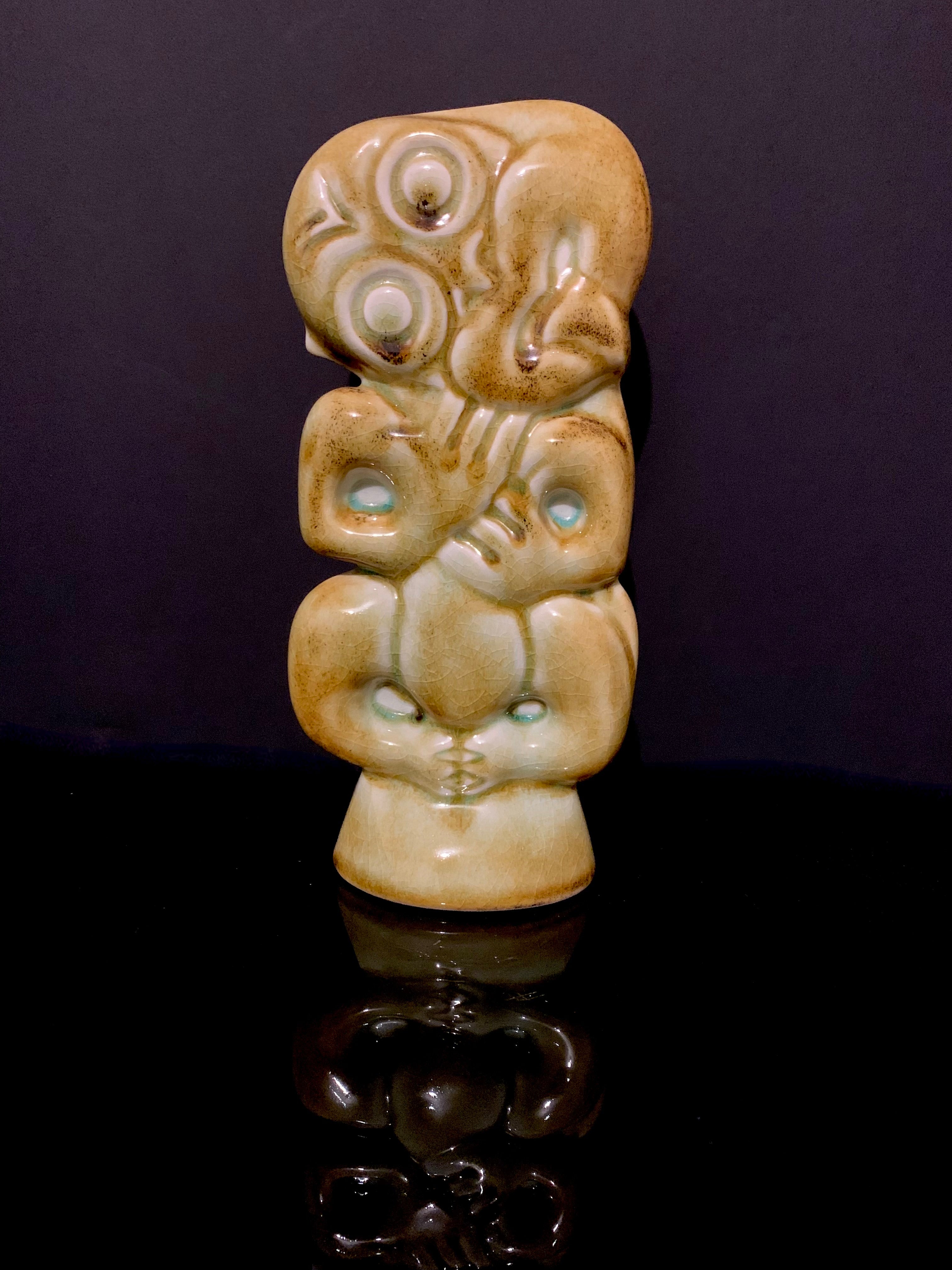 Ceramic Pottery New Zealand Tiki (yellow) by Bob Steiner ...