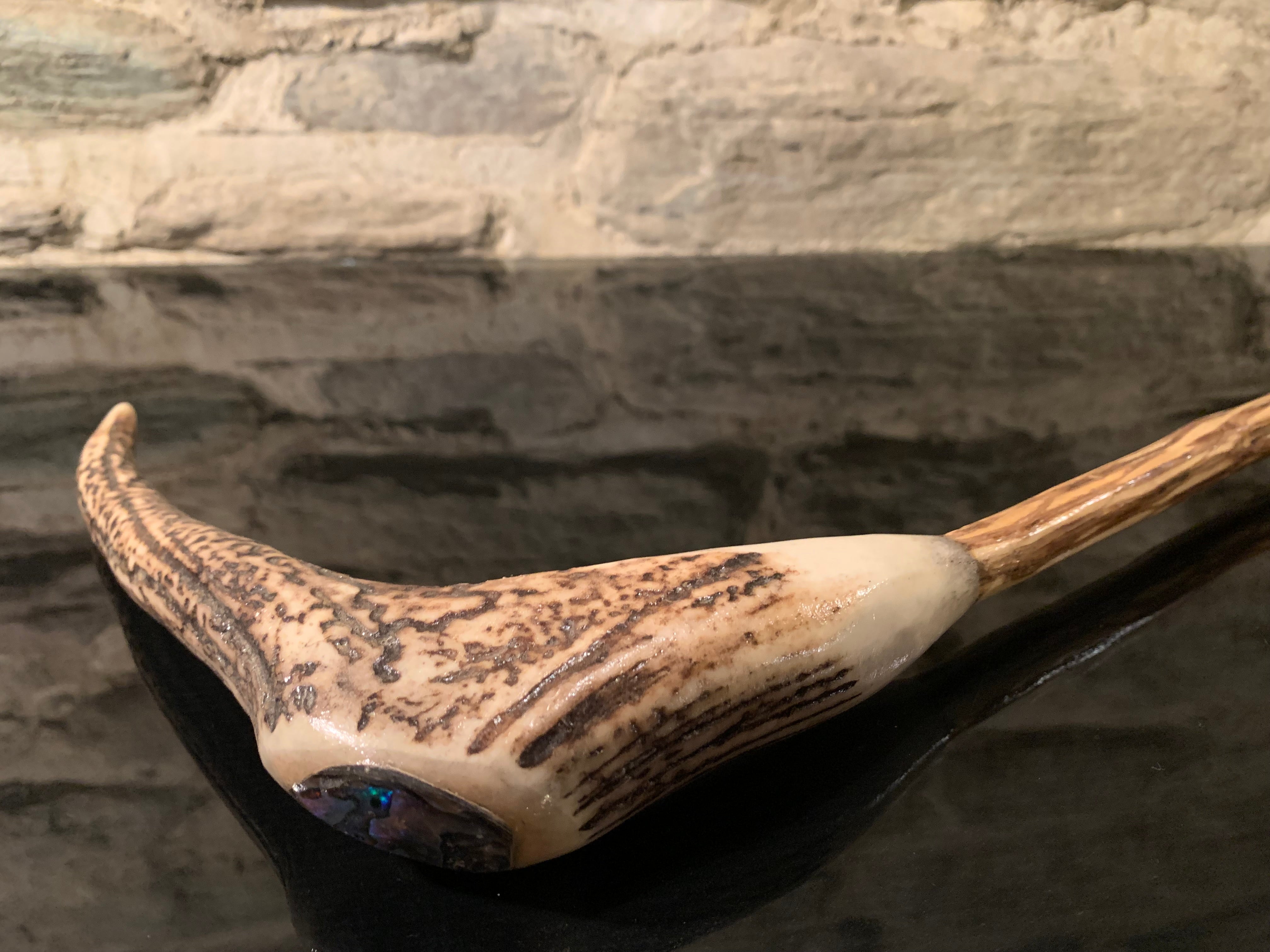 Hand Crafted Walking Stick with deer antler handle made in New Zealand ...