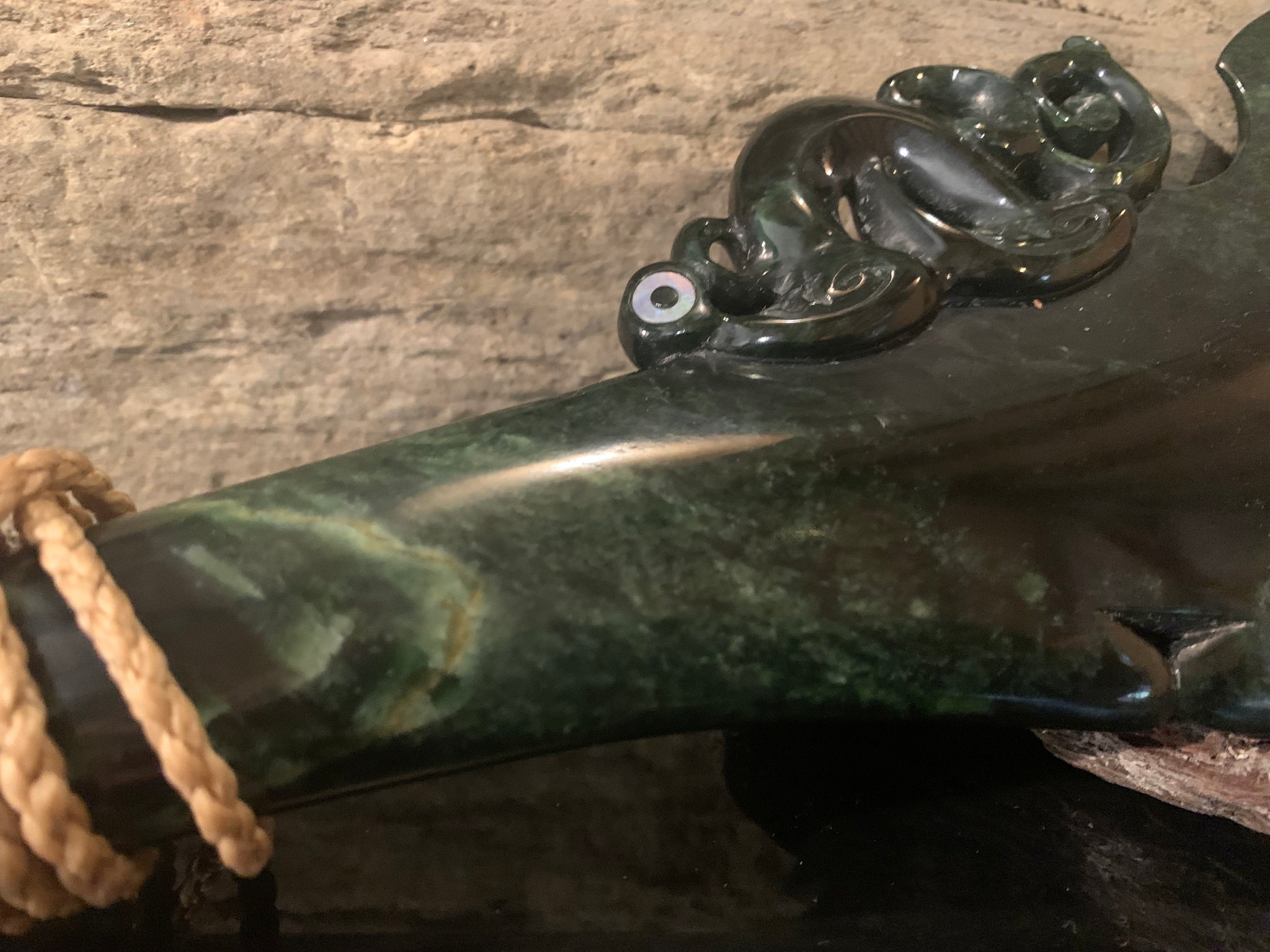 New Zealand Maori Pounamu Greenstone Wahaika Club Carved ...