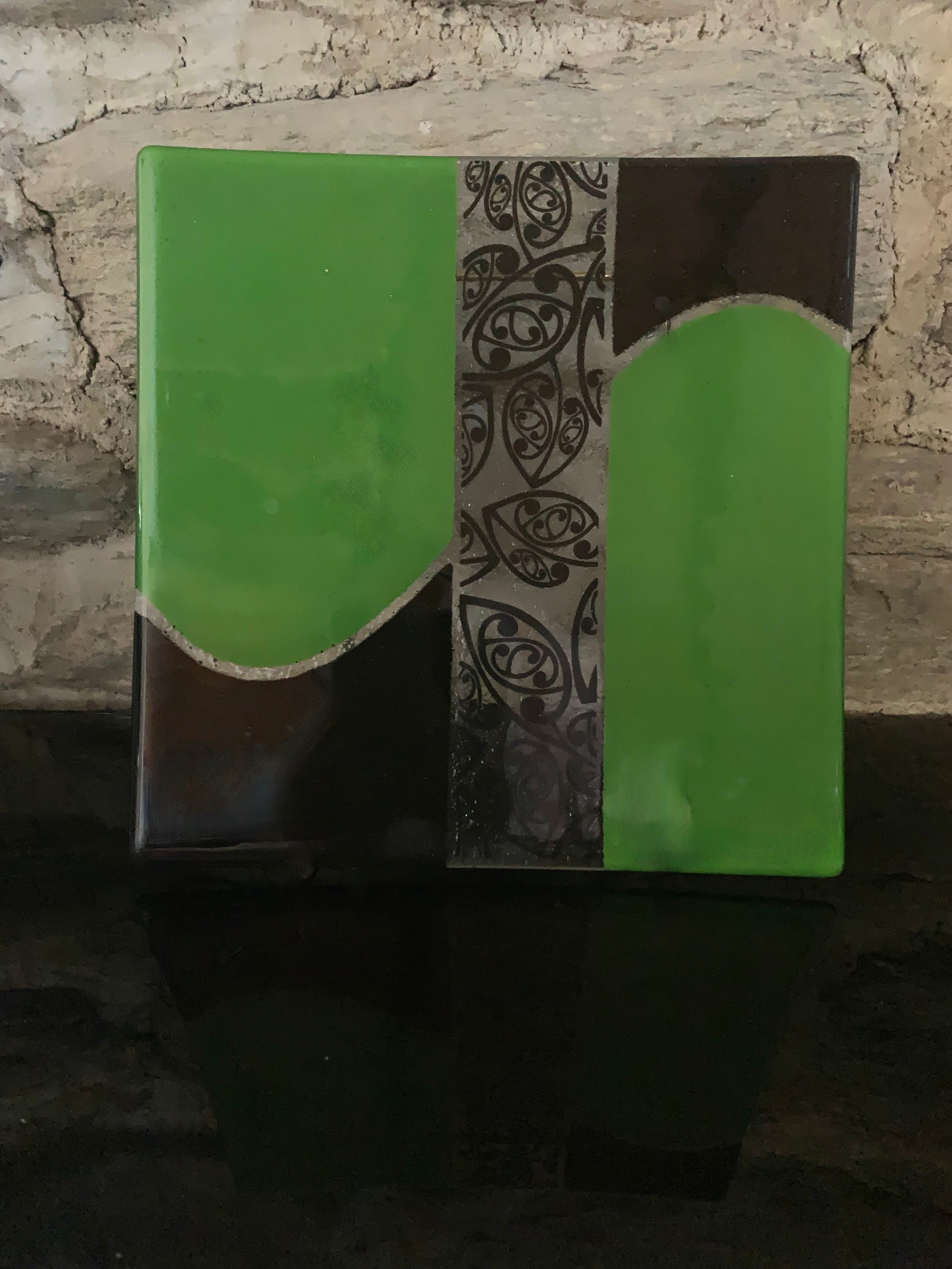 Glass Plate | Kowhaiwhai | NZ Made | Maori Design – silverferngallery