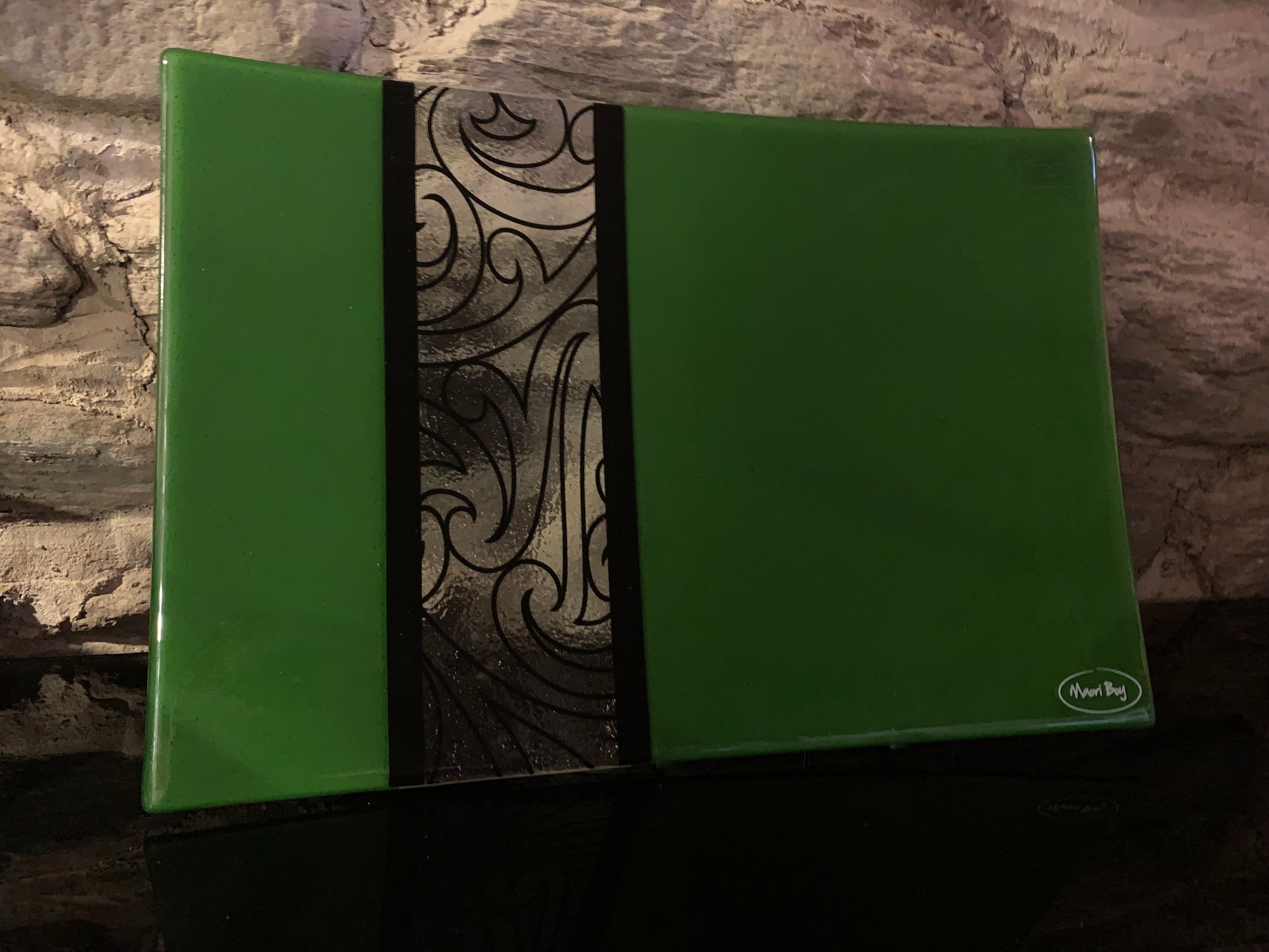 Fused Glass Platter | Rongo Design | Made in New Zealand | Maori Design ...