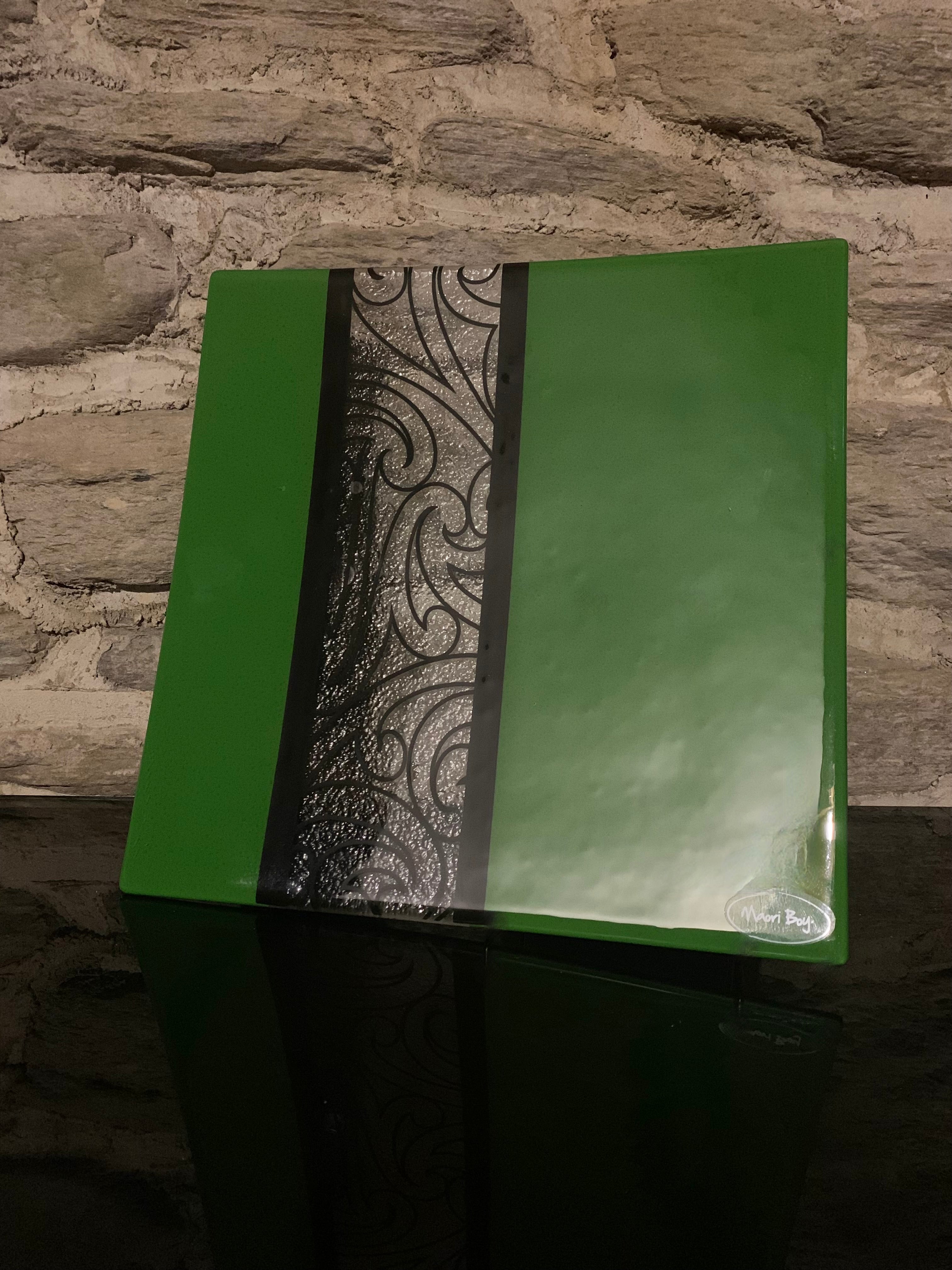 Glass Plate | Rongo Design | Made in New Zealand | Maori Design ...