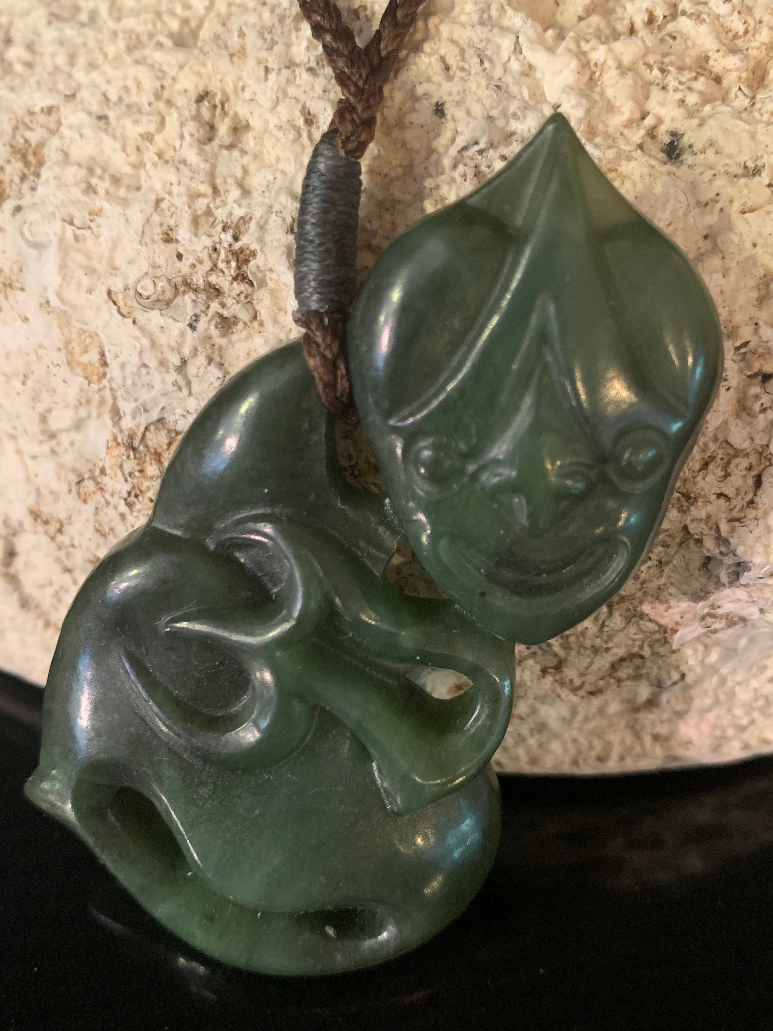 NZ Greenstone Jade Pounamu Tiki – silverferngallery