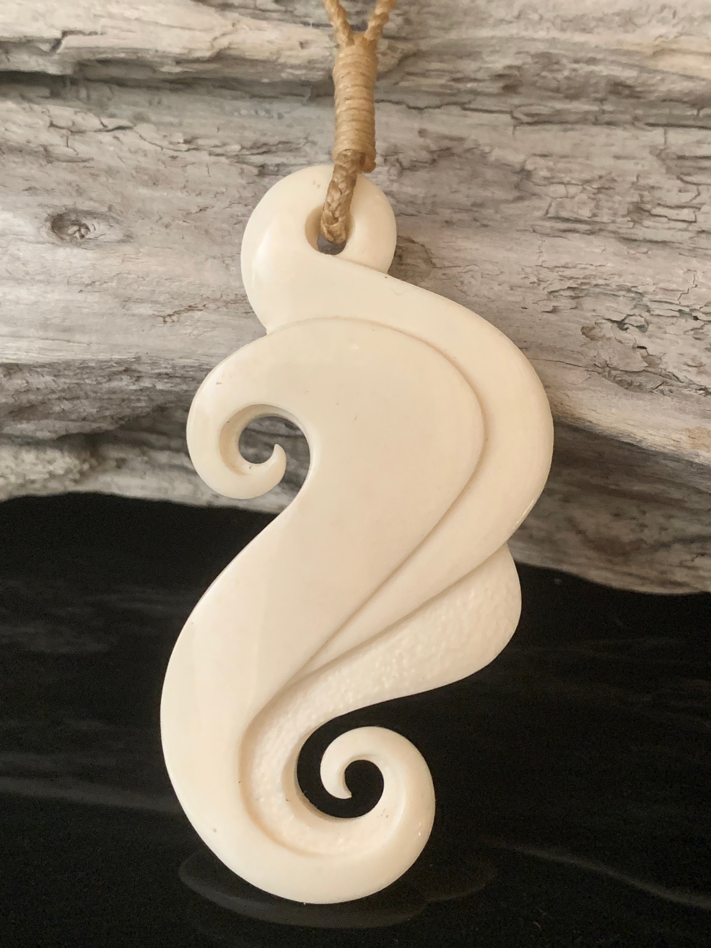 Bone Wave Pendant - by Peter Mitchell – silverferngallery