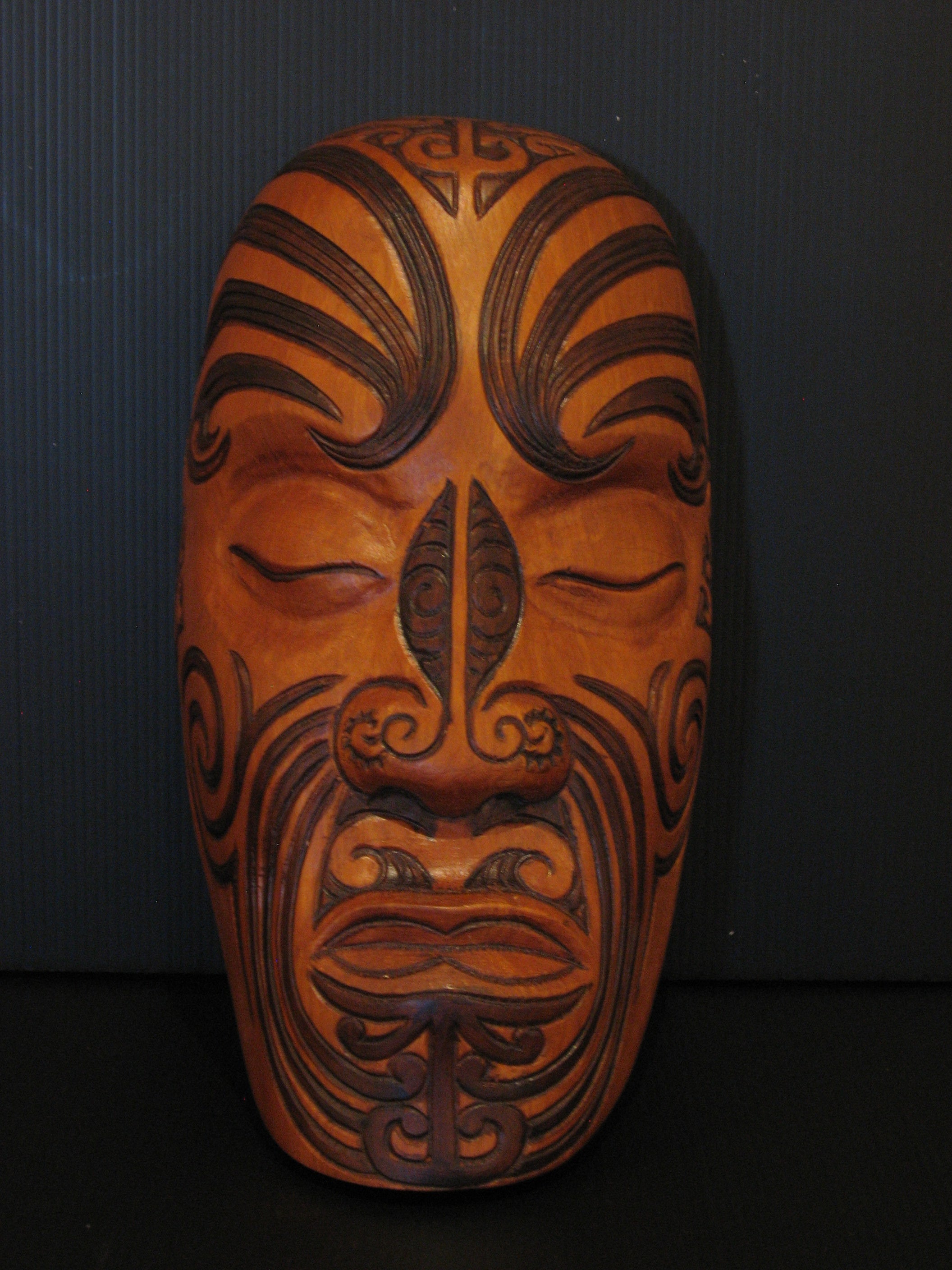 Maori Handcarved Wood Mask no.3 from New Zealand – silverferngallery
