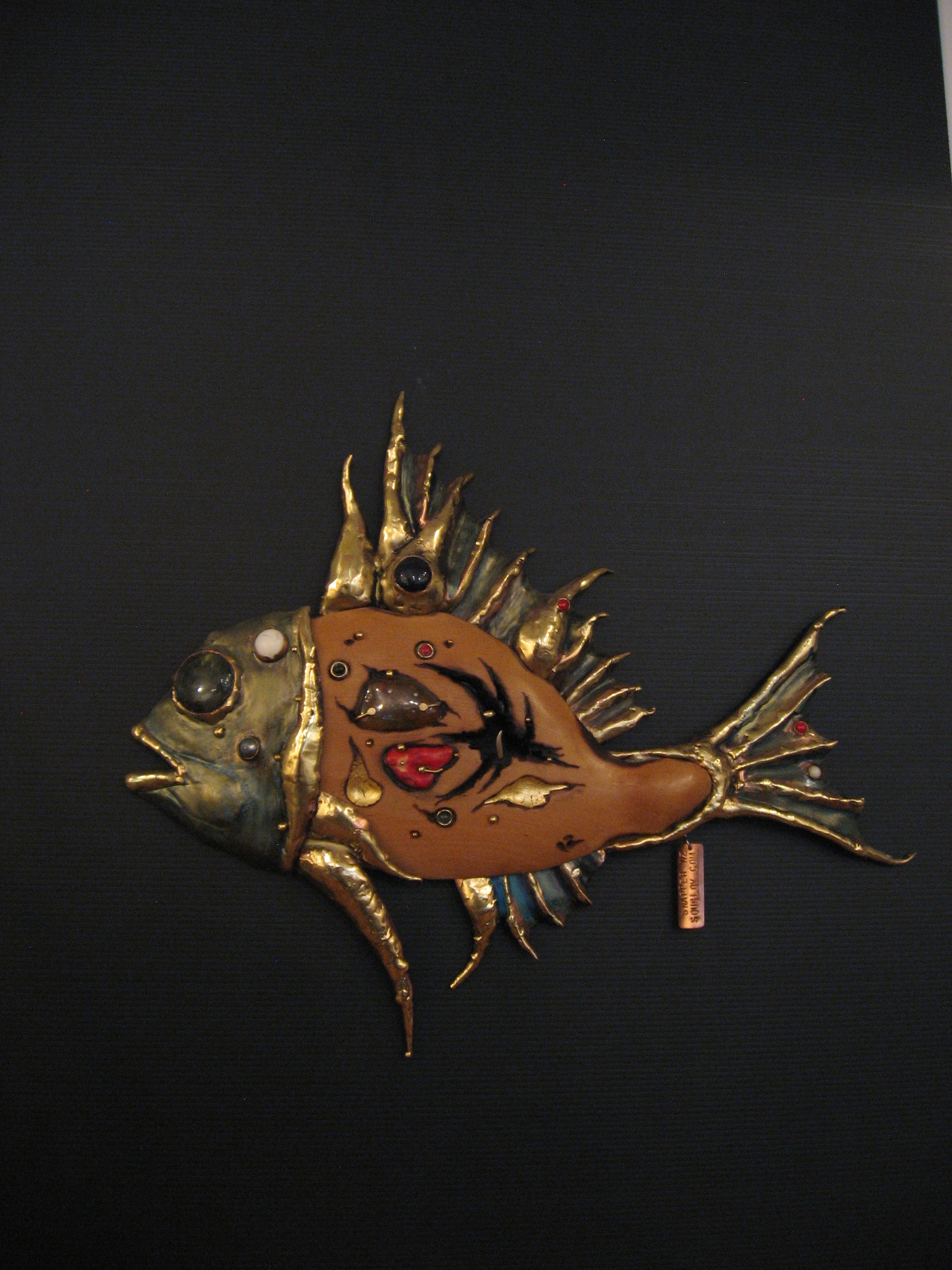 Wood Metal and Gems Sculpture Snapper Fish – silverferngallery