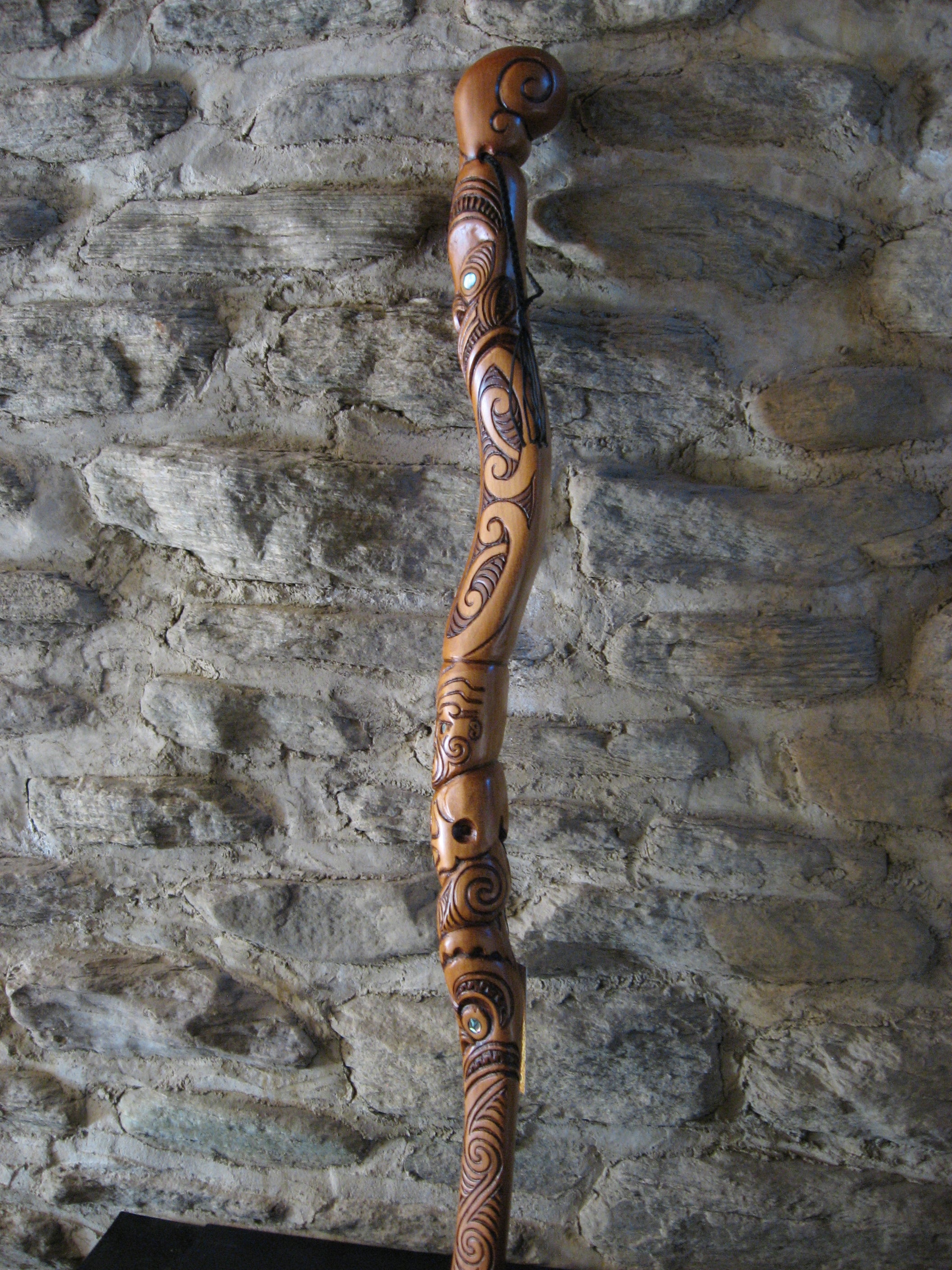 Maori Taonga Tokotoko Wood Carving from Maniapoto Iwi New Zealand – silverferngallery